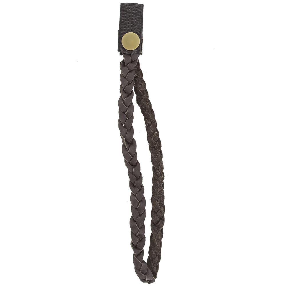 Cane Wrist Strap with Snap - Genuine Brown Braided Leather