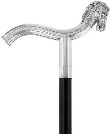 Italian Luxury: Horse Head Fritz Cane, Crafted in 925r Silver…