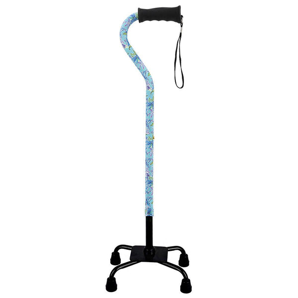 Light Blue Vivienne May Convertible Quad Base Walking Cane with