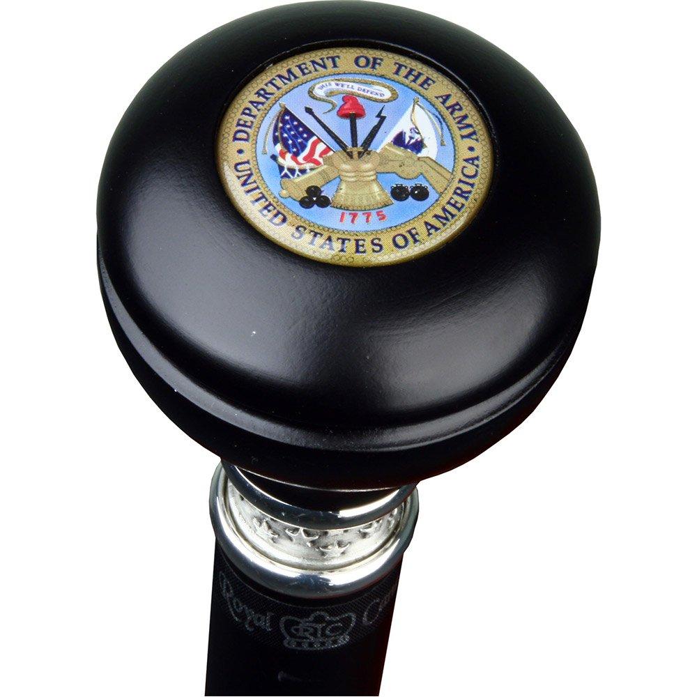 Army War Office Seal Knob Stick: Large Knob, Pewter Collar