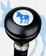 Democrat Knob Walking Stick: Walk with Democratic Pride