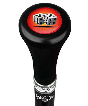 Stylish Dice Flat Top Walking Stick with Black Beechwood Shaft