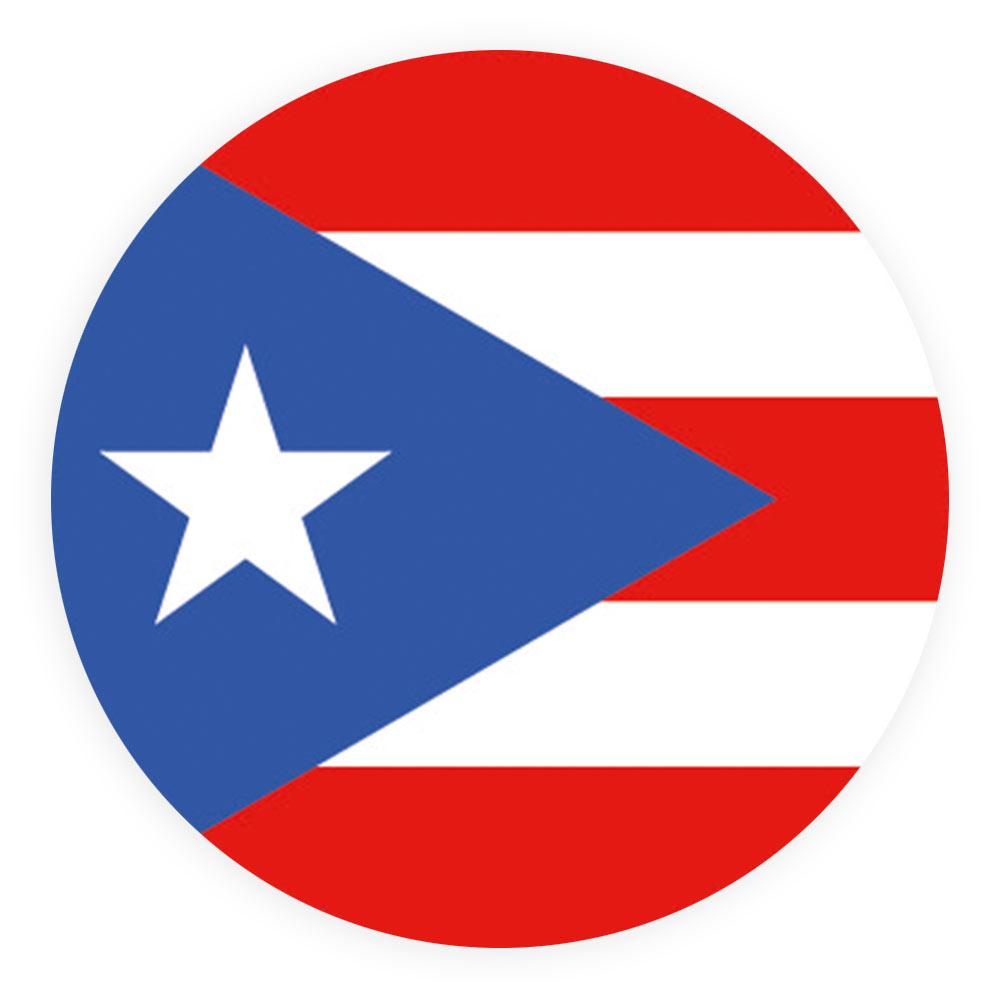 Puerto Rico Flag Emblem Flask Walking Stick: Wood Shaft Hidden Flask