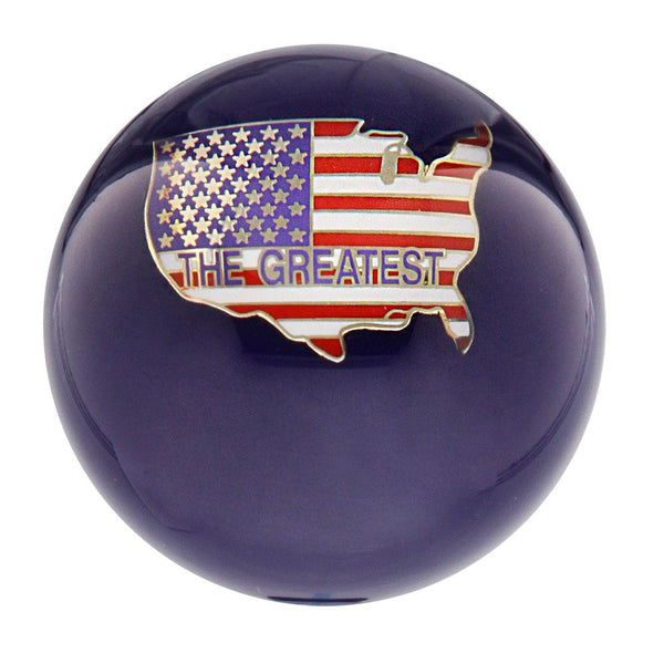 U.S.A Country Flag Translucent Blue Round Knob Cane w/ Custom Wood