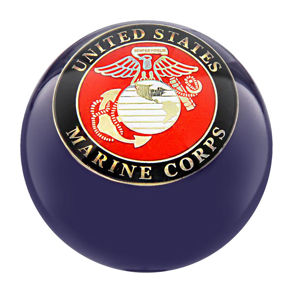 U.S. Marine Corps Dark Blue Round Knob Cane w/ Custom Color Ash Shaft
