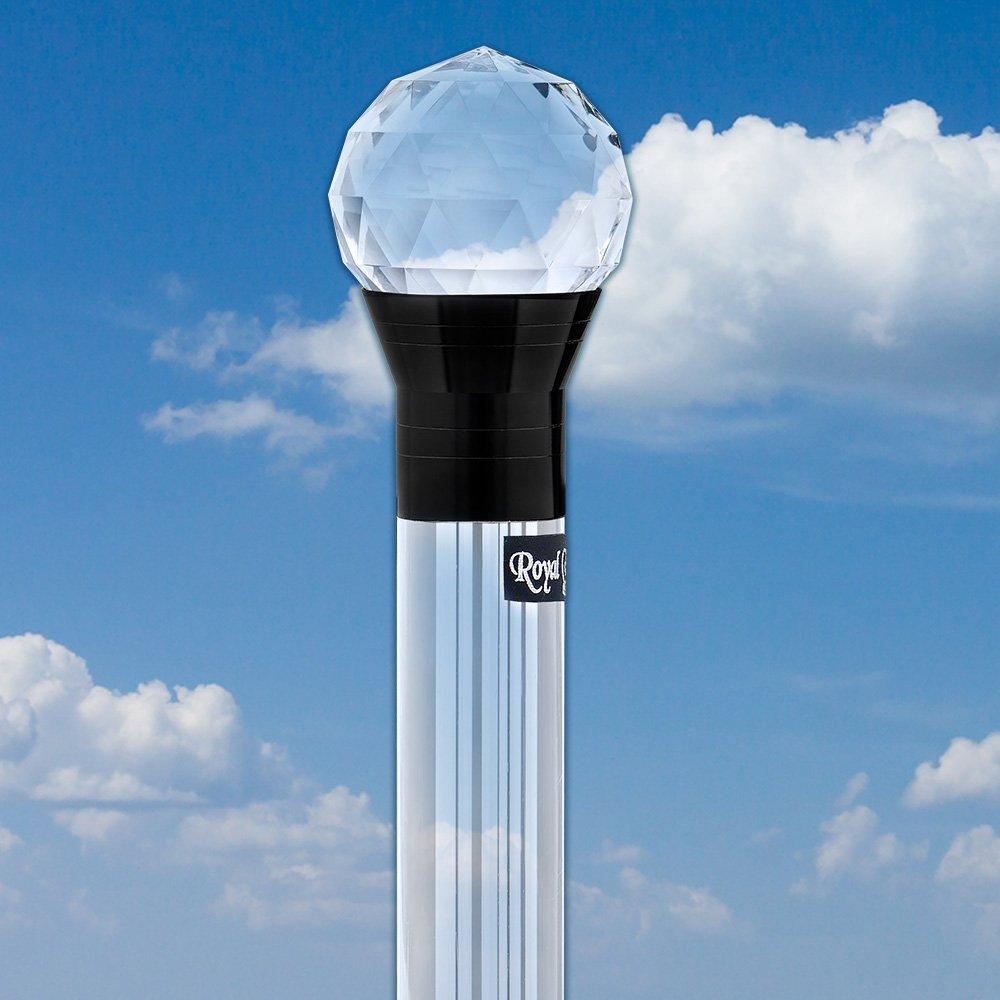 Crystal Ball Handle Stick: Light-Up Lucite, Premium Wenge Wood