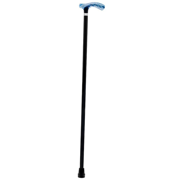 Blue & Clear Acrylic Bubble Handle Cane - Custom Wooden Shaft