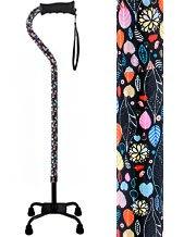 Autumn Leaves Aluminum Convertible Quad Walking Cane with Comfort