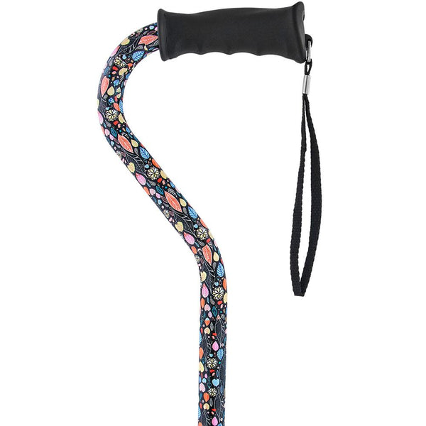 Autumn Leaves Aluminum Convertible Quad Walking Cane with Comfort