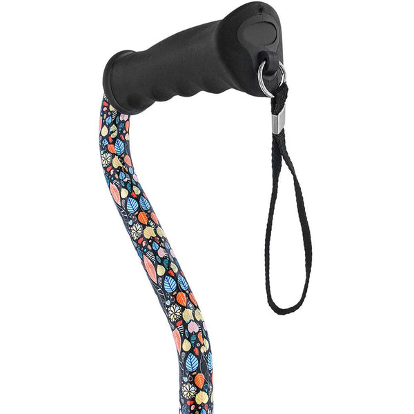 Autumn Leaves Aluminum Convertible Quad Walking Cane with Comfort