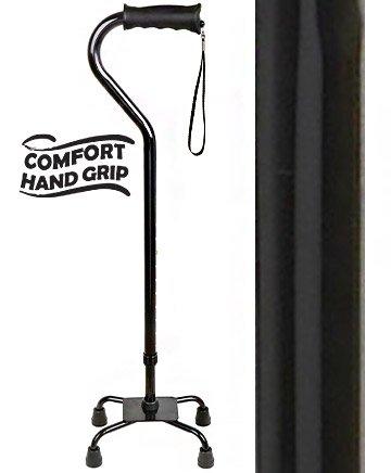 Classic Black Aluminum Convertible Quad Base Walking Cane