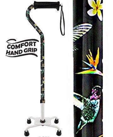 Flight of the Hummingbird Aluminum Convertible Quad Base Walking Cane