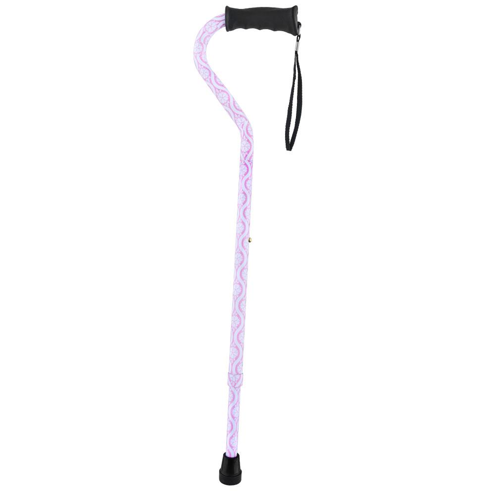 Pink Pastel Rose Aluminum Convertible Quad Walking Cane with