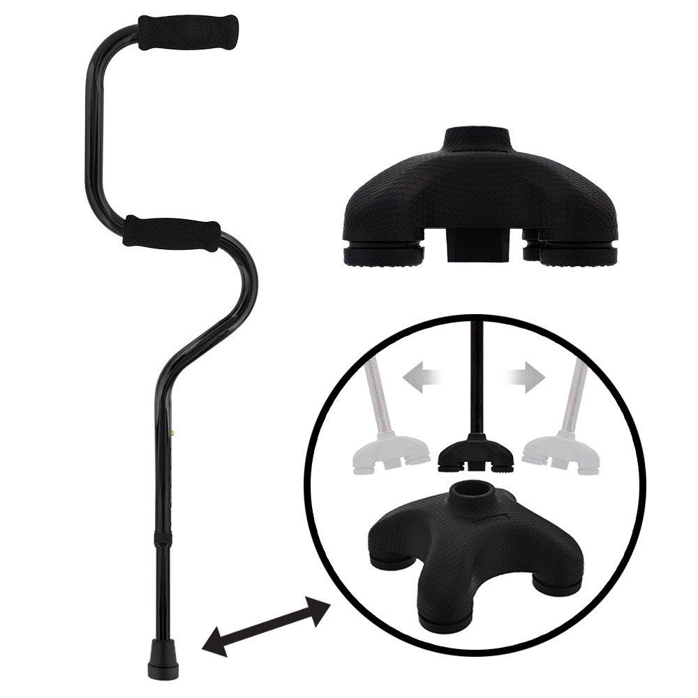 EZ Get-Up From Seat Cane: Extra Grip w/ SafeTBase Tip