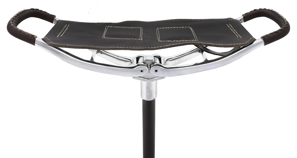 Hammock Seat Cane: Faux Leather with Spike Tip, Non-Adjustable