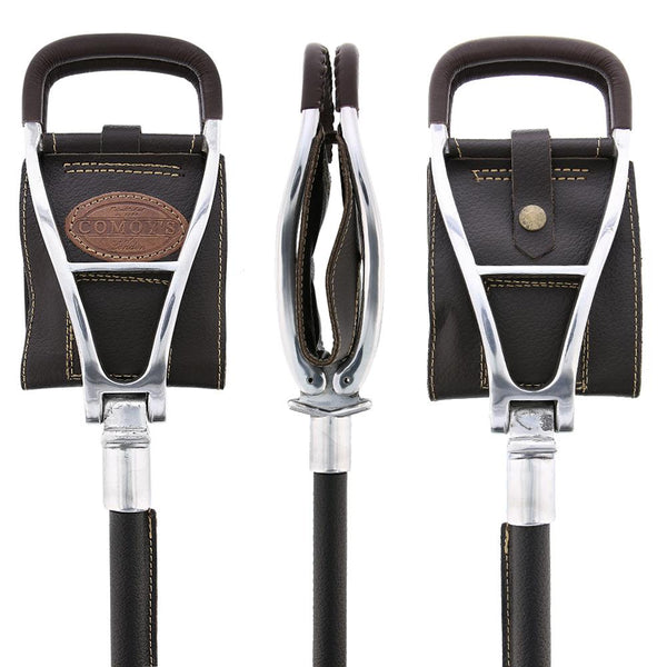 Hammock Seat Cane: Faux Leather with Spike Tip, Non-Adjustable