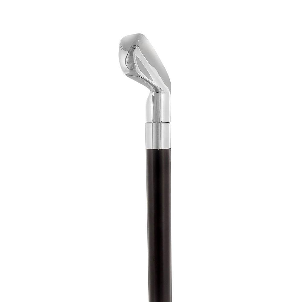Scratch & Dent Chrome Plated Golf Club Walking Cane with Black