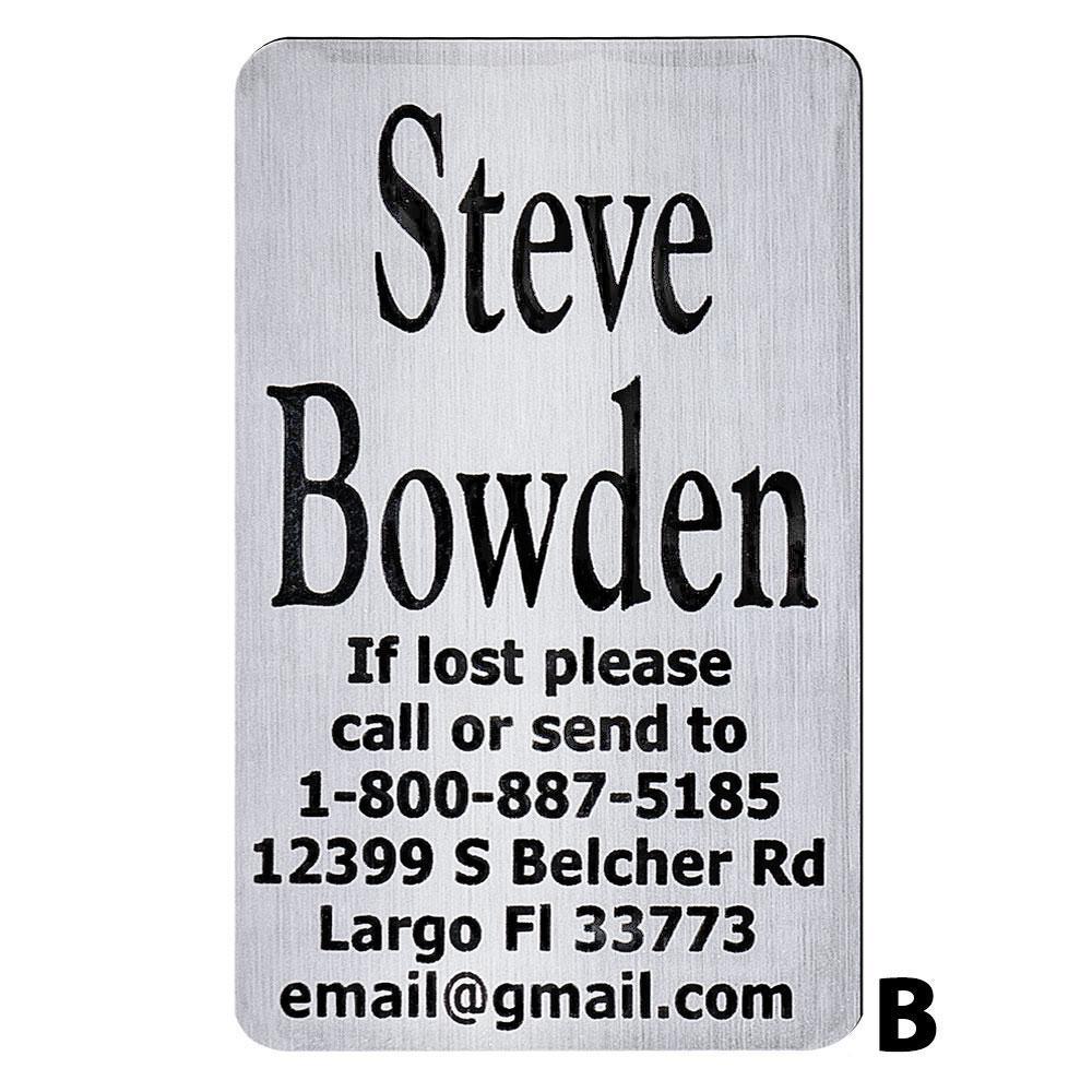 Custom Cane Engraving - Rectangle Stainless Steel