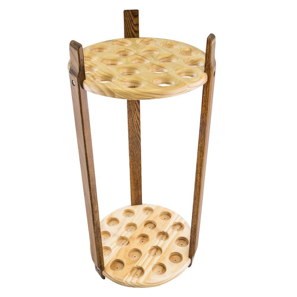 Contemporary Cane Stand: Espresso Stained Ash & Pine, Round Design