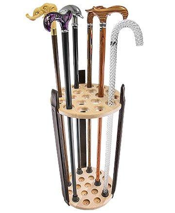 Contemporary Cane Stand: Exotic Wenge & Maple, Round Design