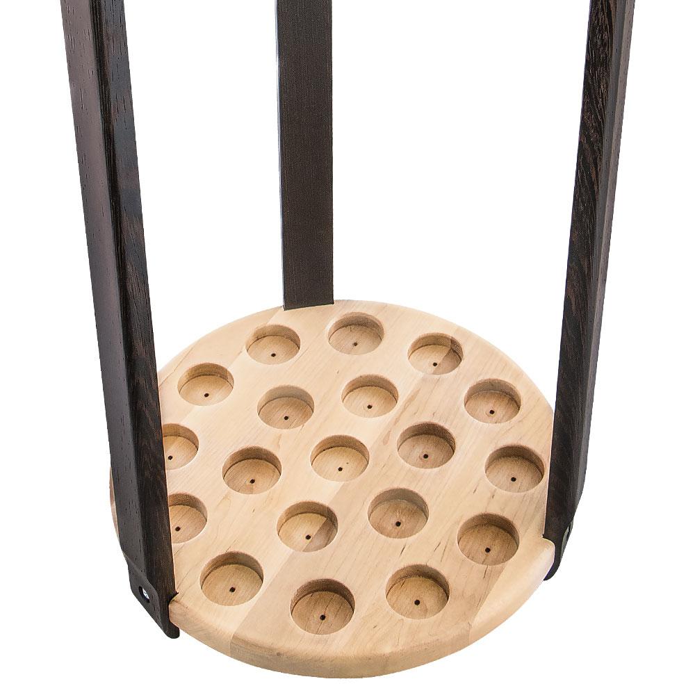 Contemporary Cane Stand: Exotic Wenge & Maple, Round Design