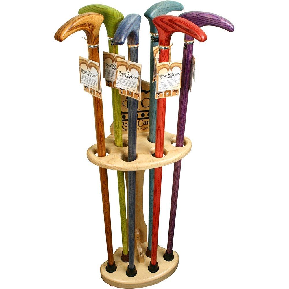Premium Compact Cane Stand, Pine Wood - Holds 6