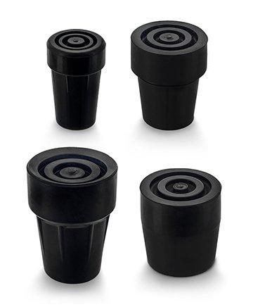 Black Steel Inserted Rubber Cane Tip: Durability in Style