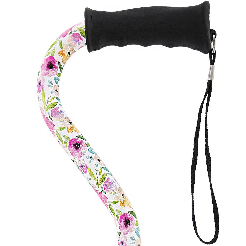Watercolor Flowers Vivienne May Convertible Quad Base Walking Cane
