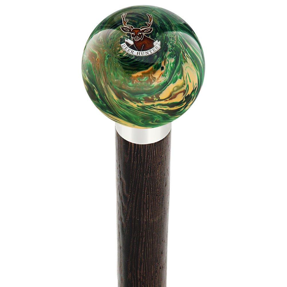 Deer Hunter Camo Round Knob Cane w/ Custom Wood Shaft & Collar