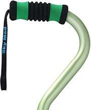 Green Adjustable Offset Walking Cane w/ Color matching Grip