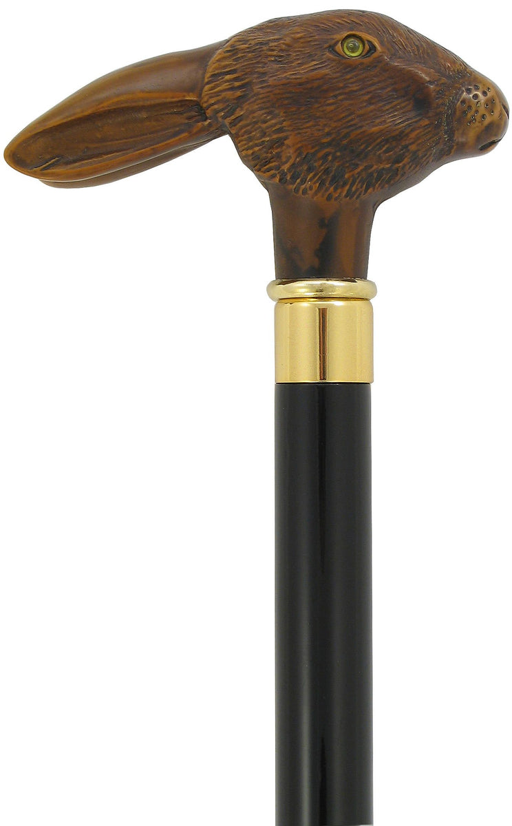Brown Resin Rabbit Head Walking Cane