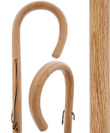 Classic Oak Crook Cane: Natural Rustic Elegance