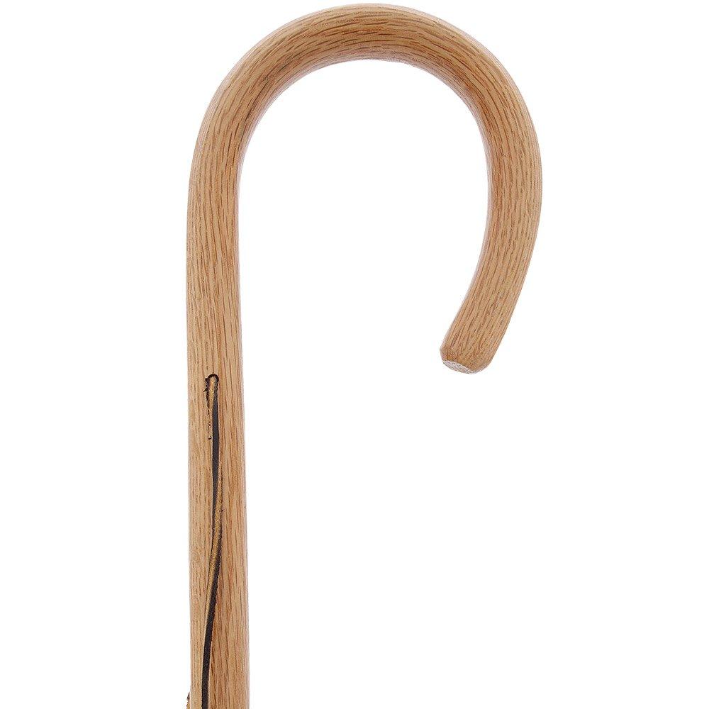 Classic Oak Crook Cane: Natural Rustic Elegance