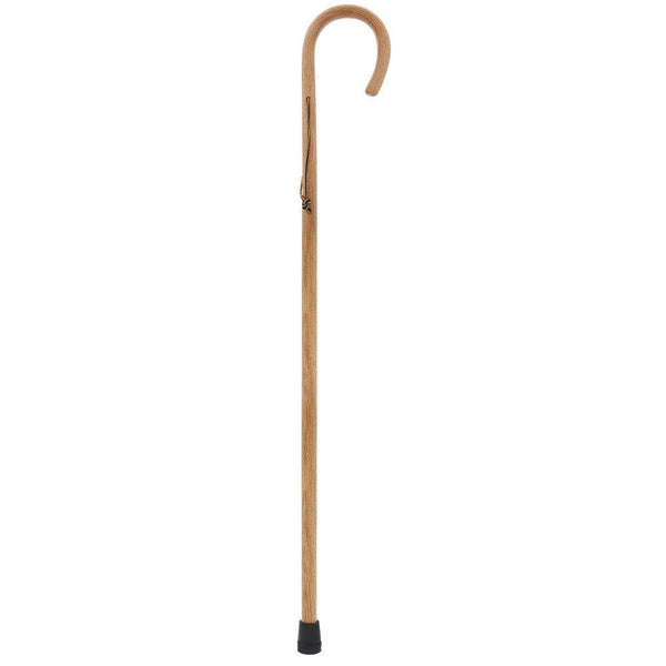 Classic Oak Crook Cane: Natural Rustic Elegance