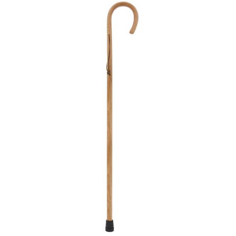 Classic Oak Crook Cane: Natural Rustic Elegance